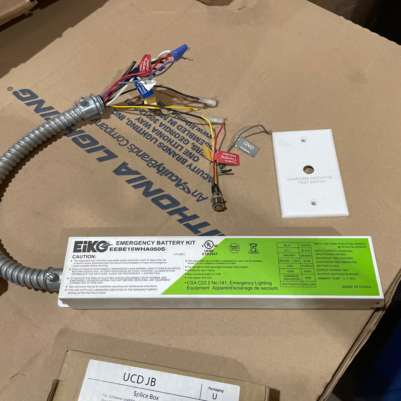 (C) EiKO Emergency LED Driver Battery Kit 120-277VAC 25-50VDC ...