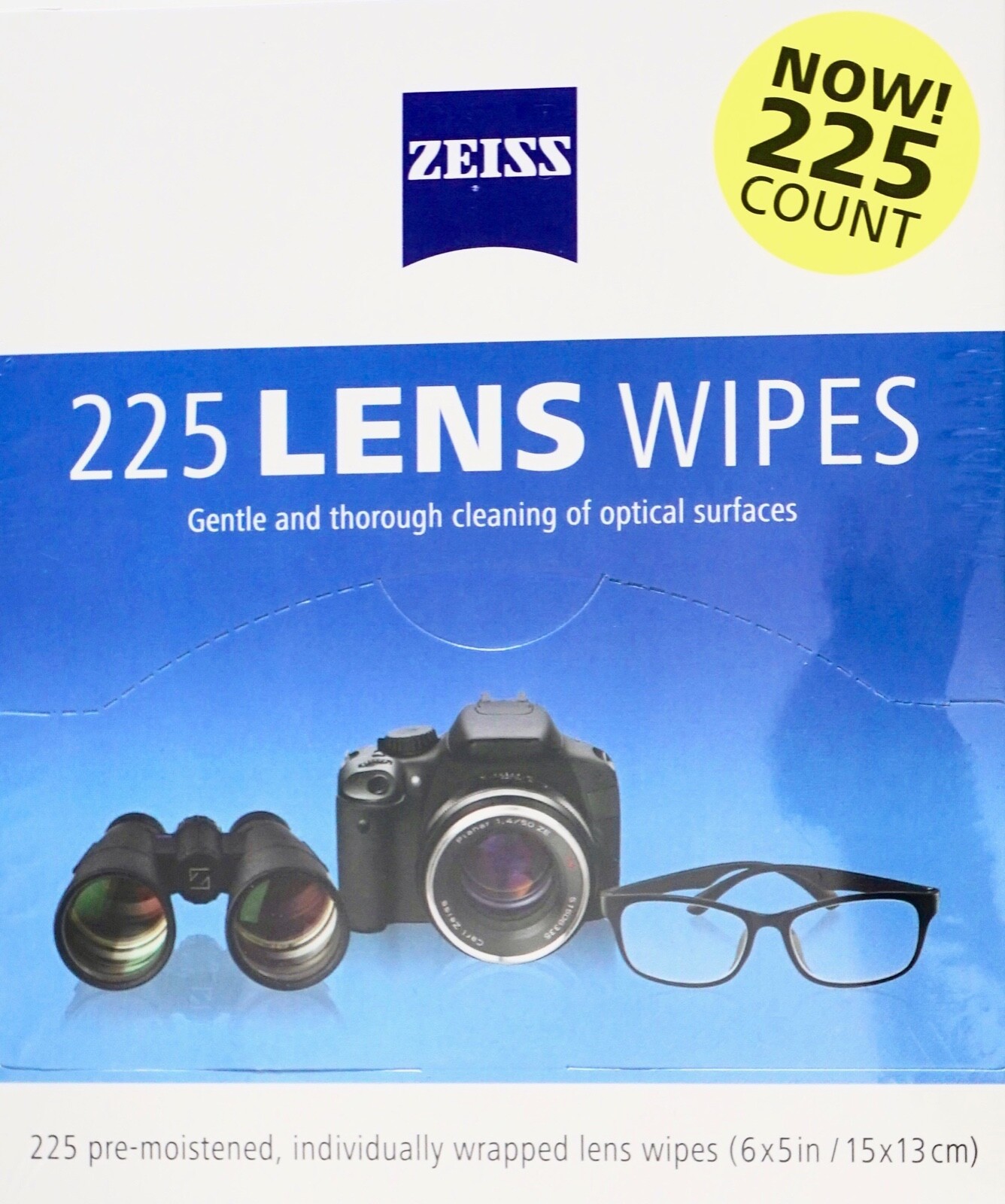 Zeiss Lens Cleaning Wipes for Cameras Glasses Optical, 225 Individually ...