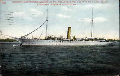 Clydebank Scotland Gunboat Mayflower Battleship c1910 Vintage Postcard ...