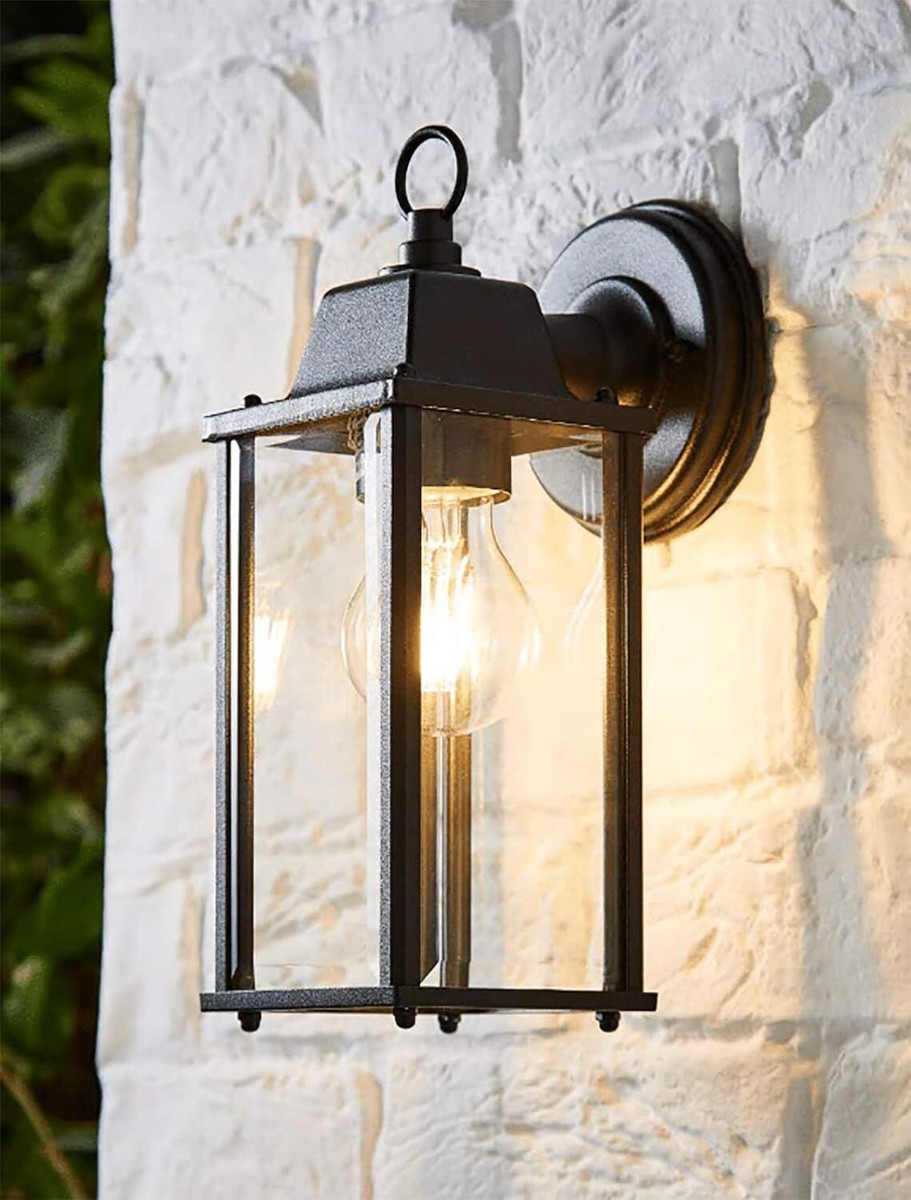 Rectangular Black Outdoor Sconces LED Outside Garden Wall Lights Long