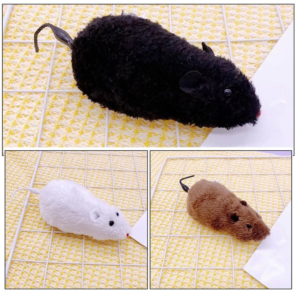 8pcs Wind-up Mice Shaped Toy Cat Mice Toy Lovely Rat Toy Mice False ...