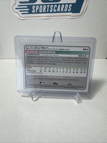 2023 Topps Big League Wrapper Redemption #WR-6 Gunnar Henderson Rookie ...
