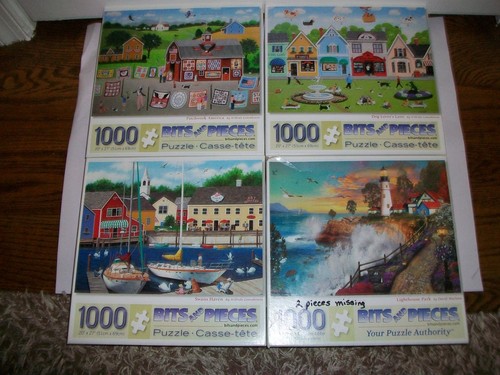 Lot of 4- Bits and Pieces 1000 Piece Jigsaw Puzzles-Americana-Summer ...
