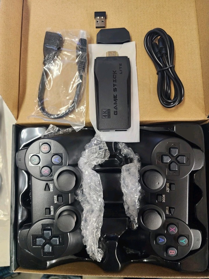 4K Game Stick Lite GME-61003 Console w/ Dual 2.4G Wireless Controllers ...