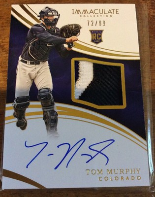 Tom Murphy• 3 Color Patch/Auto RC• 2016 Panini Immaculate Rookie ...