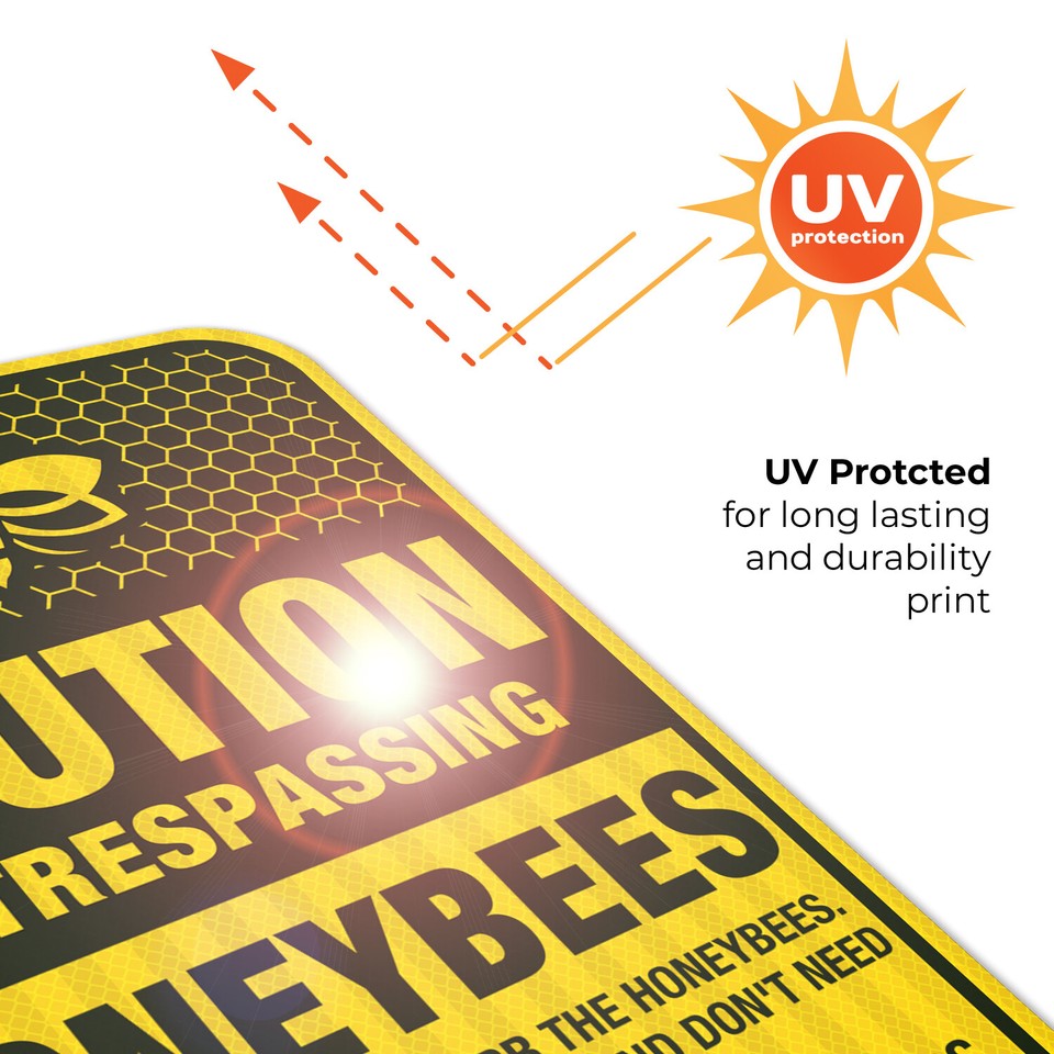 Bee Sign, Caution No Trespassing Honeybees at Work Sign, | eBay