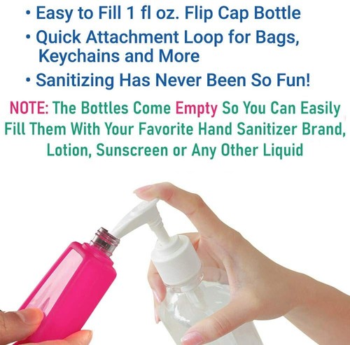 12 Hand Cleaner Bottle Pocket Size Hand Soap Cleaner Gel Containers ...