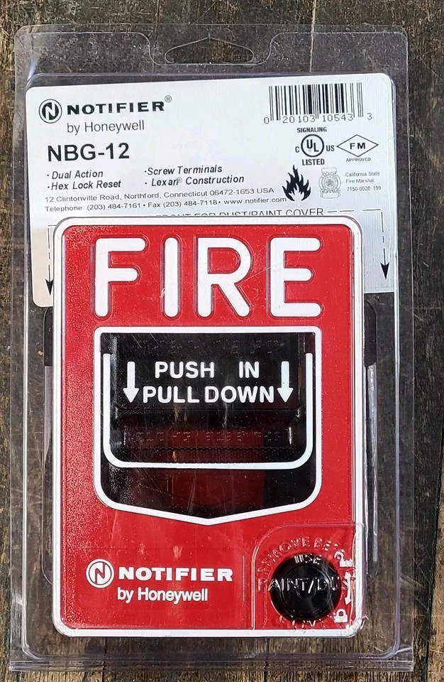NOTIFIER NBG-12 FIRE ALARM DUAL ACTION CONVENTIONAL PULL STATION - NEW ...