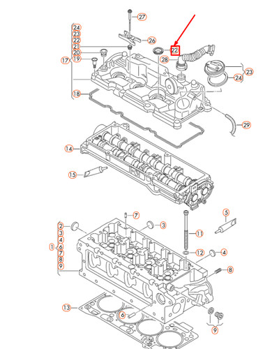 NEW AUDI A1 8X ENGINE CYLINDER HEAD COVER O-RING 04L103070B OEM | eBay
