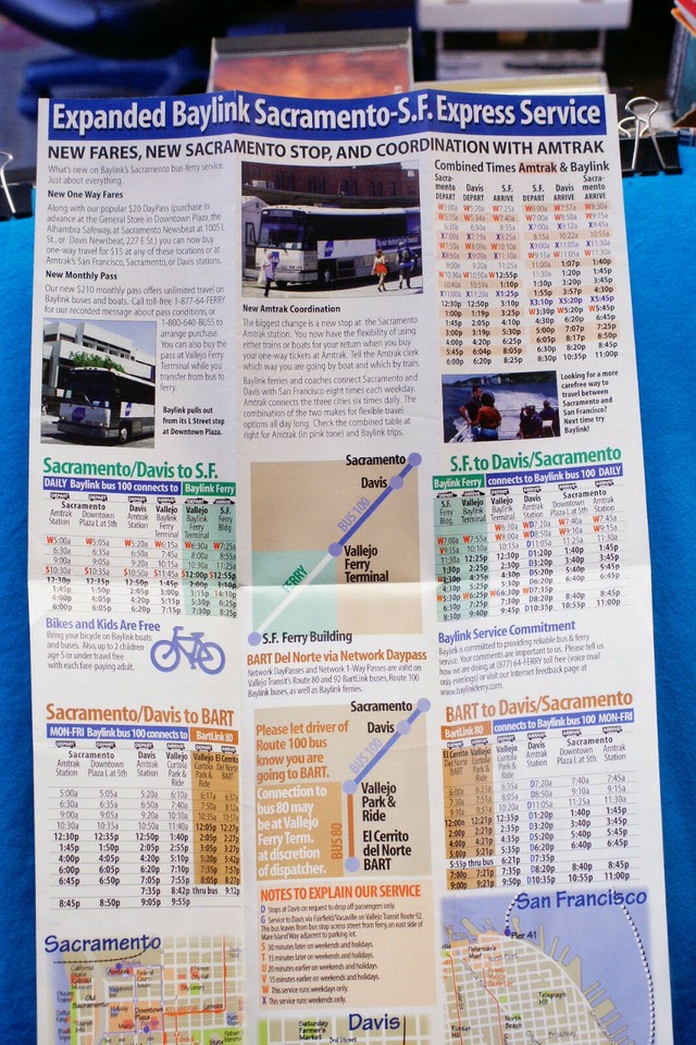 Baylink Network Timetable - Bus & Ferry to San Francisco - 5/17/99 | eBay