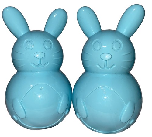 JUMBO PAIR Easter Bunny Egg FILLABLE Plastic CONTAINER 10" LARGE Blue ...