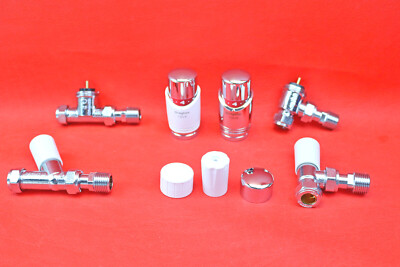 Drayton TRV4 Replacement Chrome Valve Body/Sensor Head/Lockshield/Cap ...