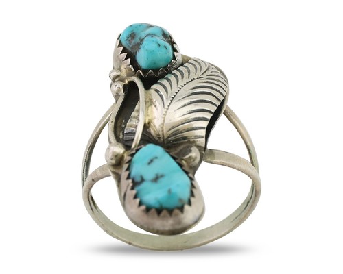 Navajo Handmade Ring 925 Silver Kingman Turquoise Native American ...