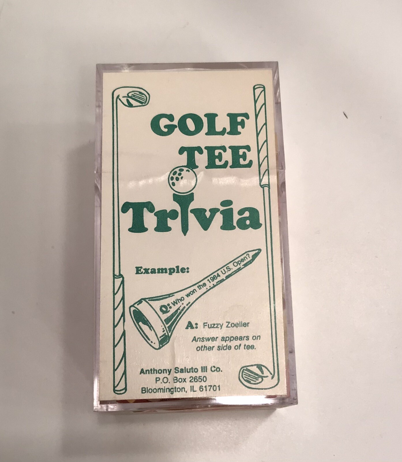 NEW Vintage Original~GOLF TEE TRIVIA~Container Full Of 2” Wooden Tees ...