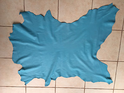 Blue Leather Calf calfskin 8.2 sq. ft. for bookbinding or other crafts ...