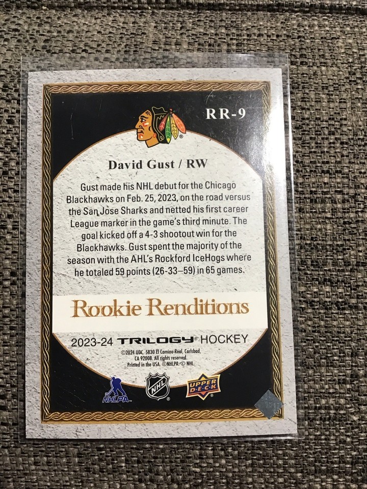 2023-24 UD Trilogy Rookie Renditions David Gust | eBay