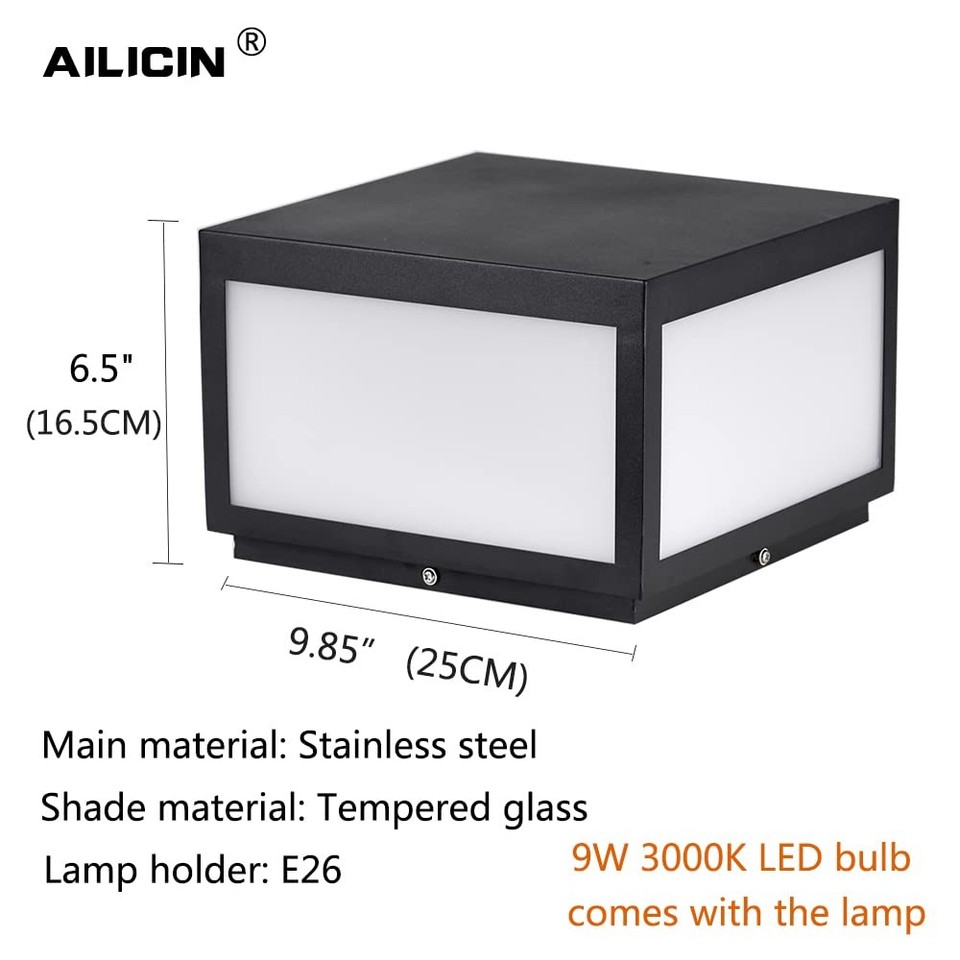 Pillar Lamp Post Light, Fence Deck Cap Light Lantern Column Lamp for ...