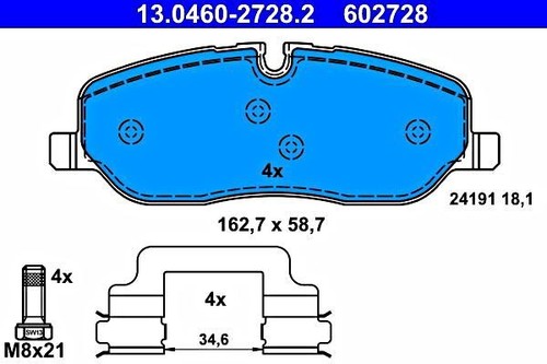 ATE Disc Brake Pad Set For LAND ROVER Discovery III IV Range Rover ...