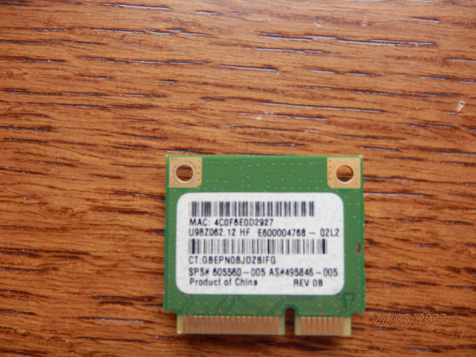 HP Pavilion DV7 1000-Serie - WLAN Karte WIFI Card Wireless Modul Half ...