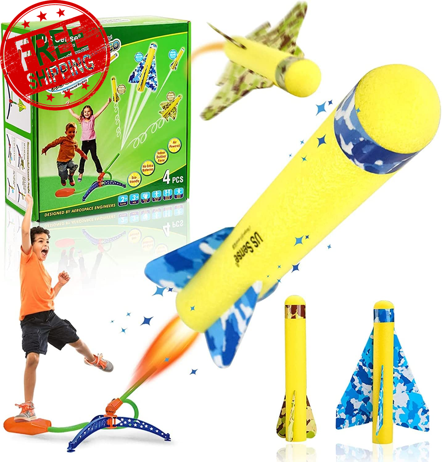 Step Powered Rockets: Stunt Planes & Launcher with 4 Amazing Planes ...
