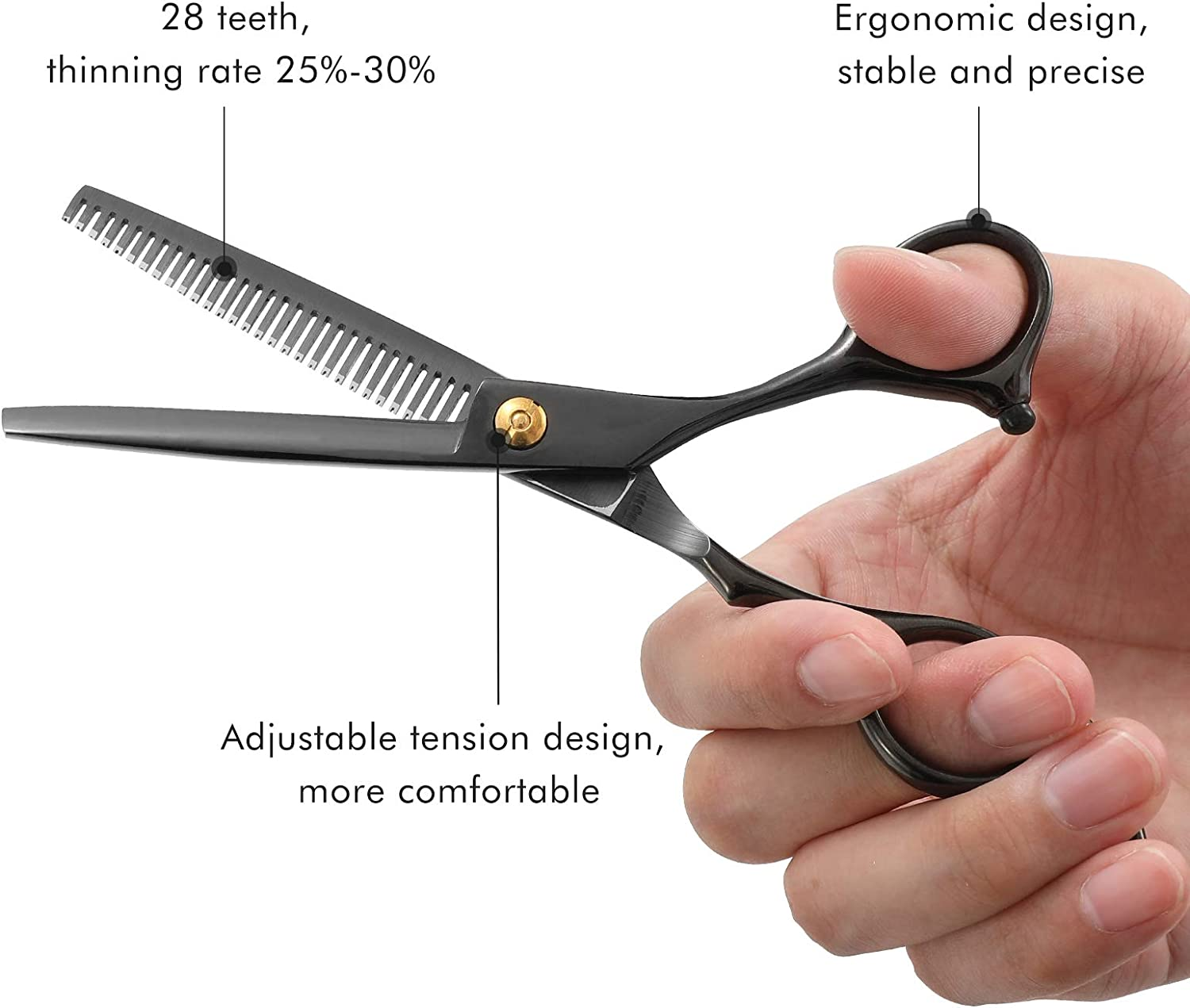 Professional Hair Cutting Scissors: 9 PCS Barber Haircut Set with 6.7 ...