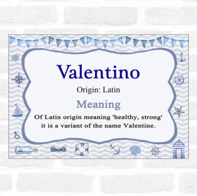 Valentino Name Meaning Nautical Certificate | eBay