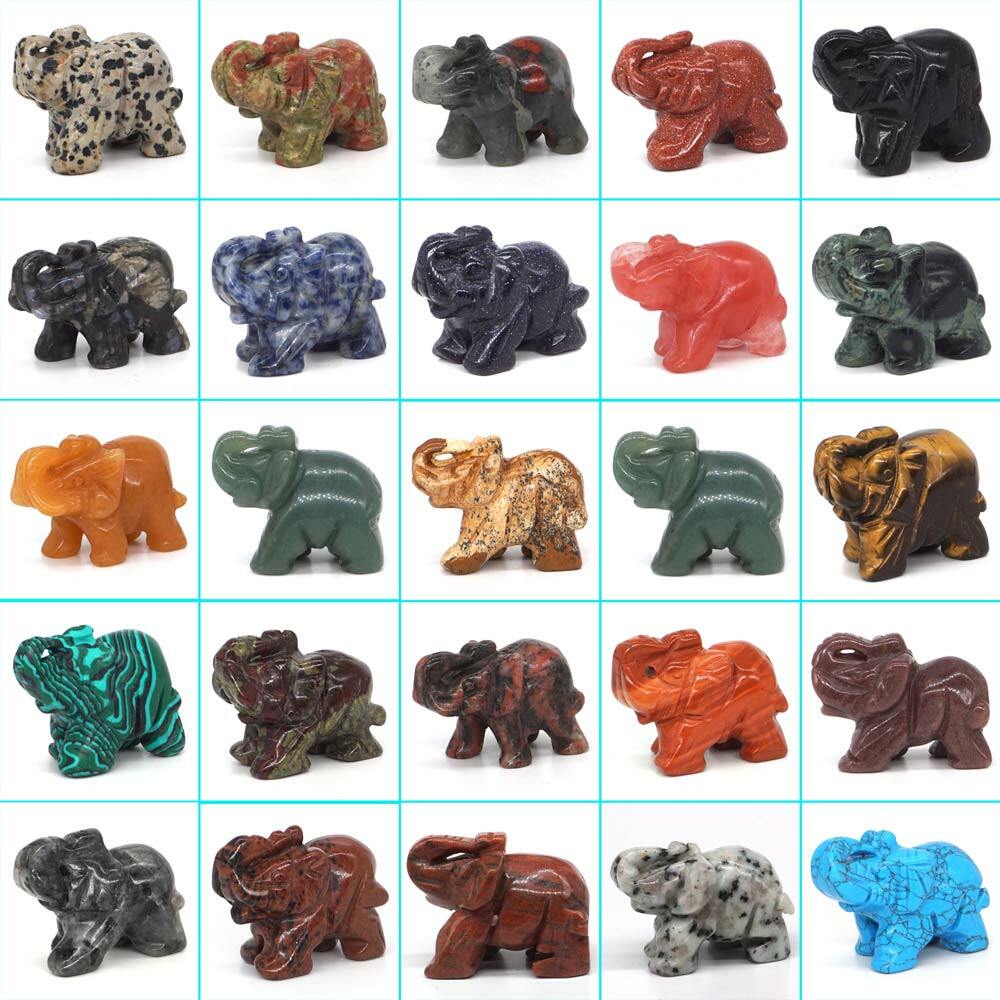 Carved Gemstone Animal Figurines
