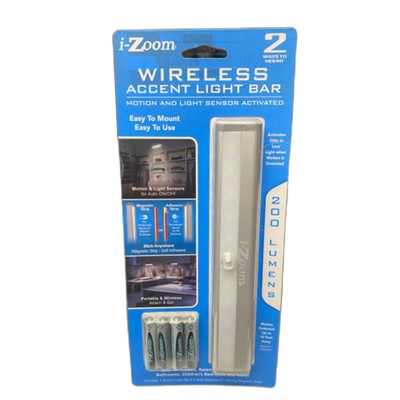 IZoom Wireless LED Light Bar- Motion & Light Activated, Adhesive ...