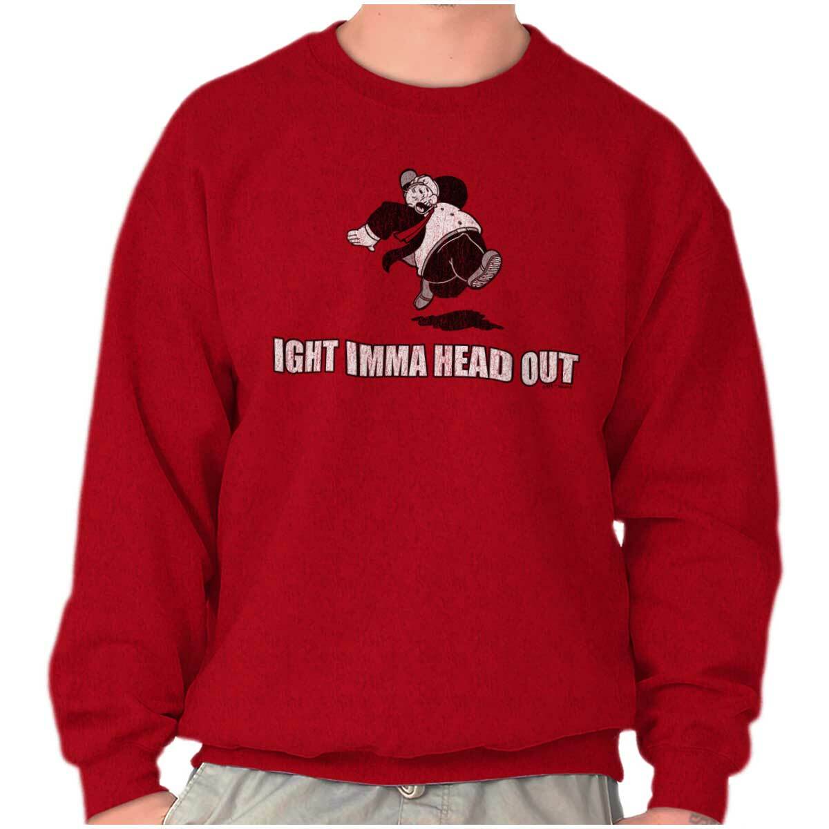 Funny Lazy Slacker Popeye Wimpy Cartoon Joke Womens or Mens Crewneck ...