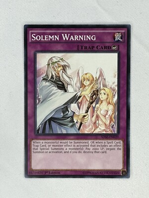 Yugioh Solemn Warning SDSE-EN039 Common 1st Edition | eBay
