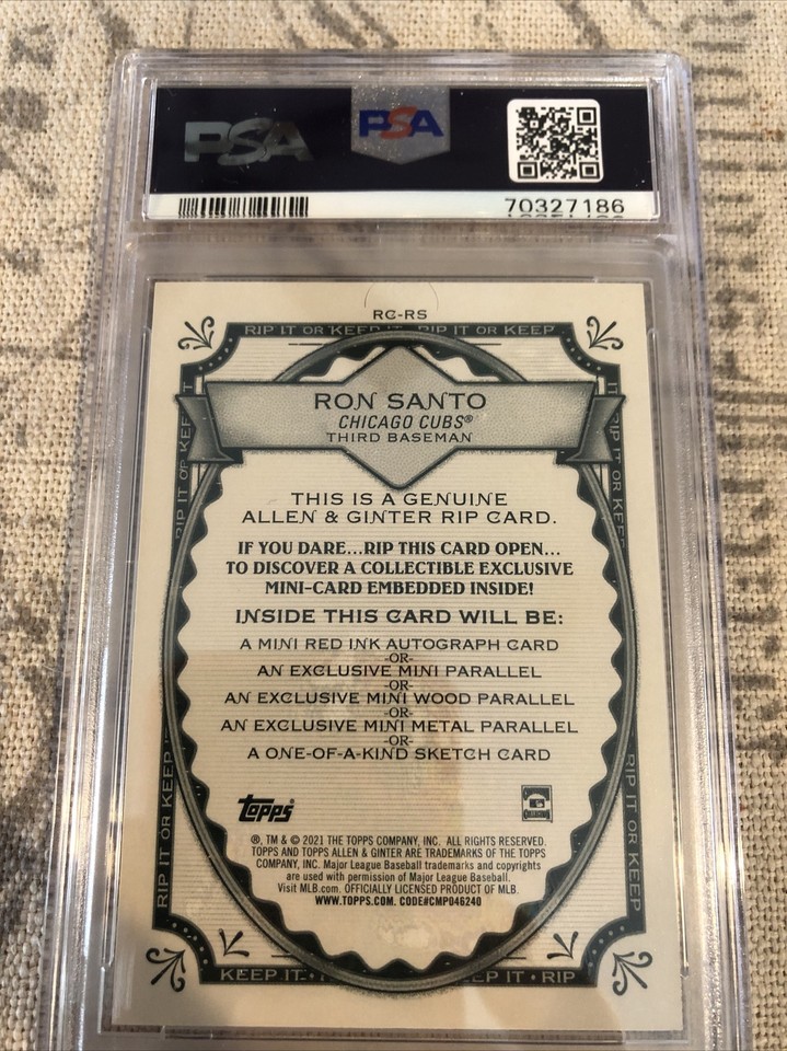 2021 Topps Allen & Ginter Ron Santo RIP Cards /99 PSA 9 Mint Chicago ...