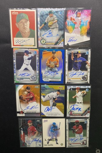 (12) Bowman Chrome Topps Chrome AUTO LOT OF 12 Blue Gold Refractor Auto ...