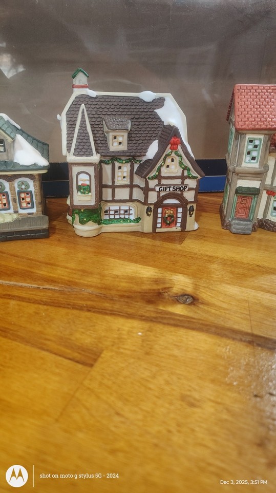 4 Piece Holiday Time Christmas Village Collectibles Read Details. | eBay