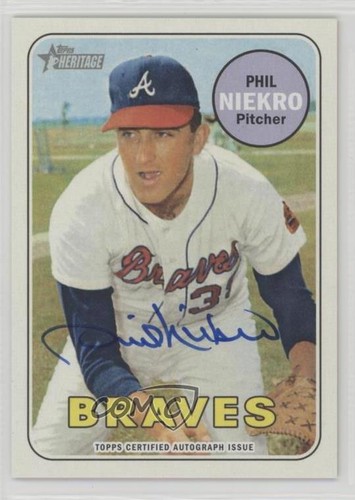 2018 Topps Heritage High Number Real One Auto Phil Niekro #ROA-PN Auto ...
