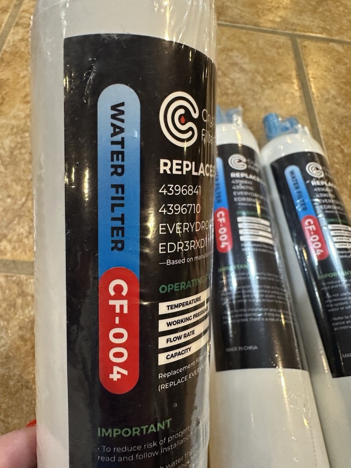 Lot of 3 Refrigerator Water Replacement Filter Cf-004 4396841 4396710 ...