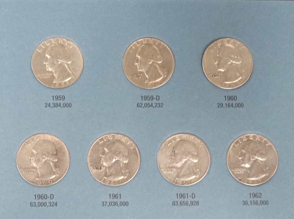 WASHINGTON QUARTERS COLLECTION 1948 TO 1964 NUMBER TWO 38-COINS TP-3488 ...