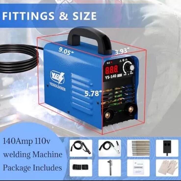 Stick Welder, 110V ARC Welder, 140A LCD Display Digital Inverter YS-140 ...