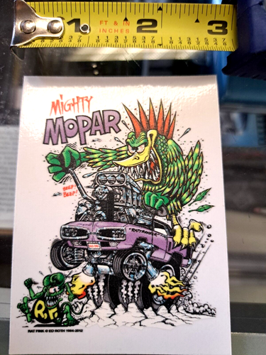 Rat Fink 3x4" Mighty Mopar Decal Sticker Ed "Big Daddy" Roth Officially ...