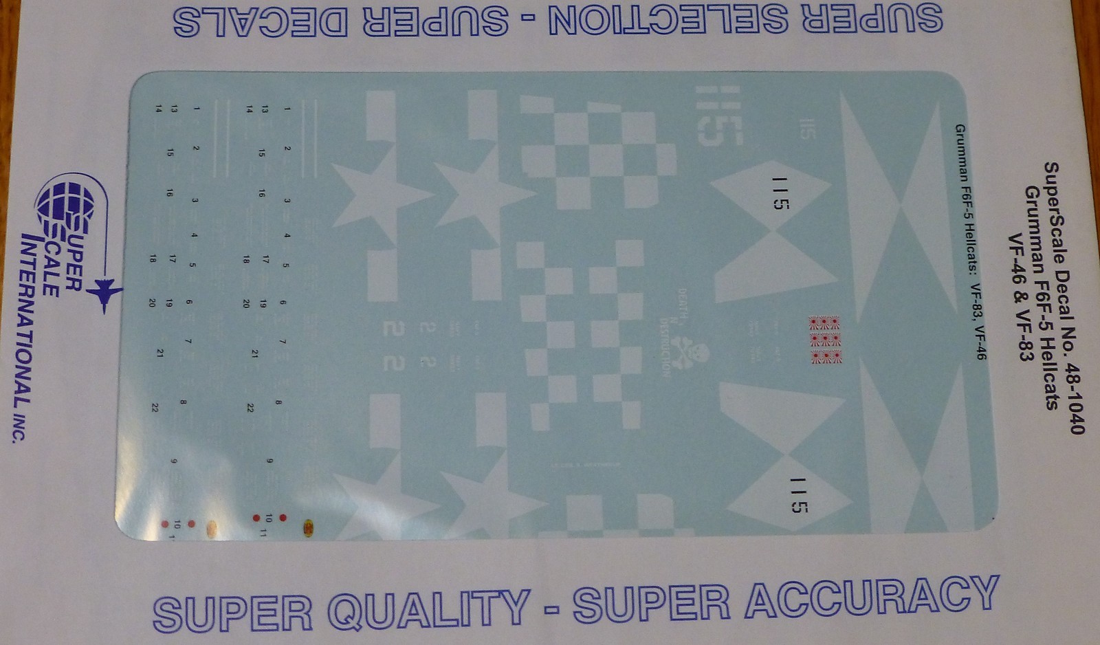 Microscale Decal 1:48 Scale #MS48-1040 / Grummaan F6F-5 Hellcats, VF-46 ...