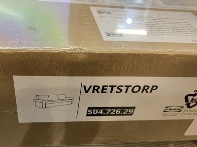 IKEA VRETSTORP Cover for 3-seat sofa-bed totebo light beige - Slipcover ...