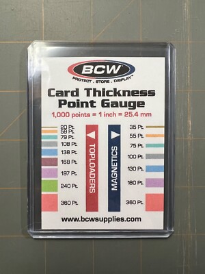 BCW Trading Card Thickness Point Gauge Measuring Tool CBG Toploader ...
