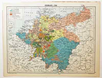 HISTORICAL MAP GERMANY 1789 KINGDOM OF BOHEMIA MUNSTER BRANDENBURG ...