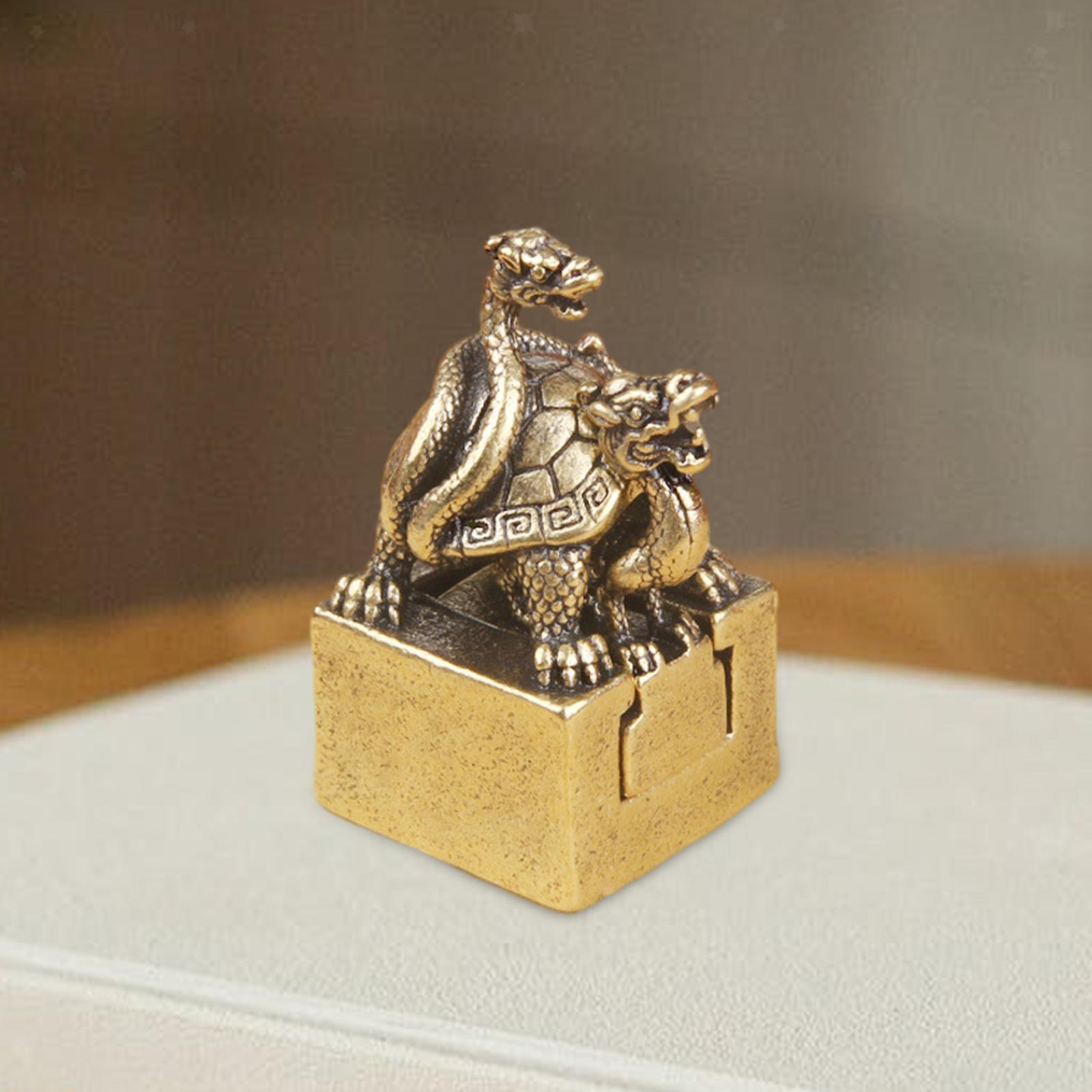 Xuanwu Statue Seal Brass Art Crafts Small Sculpture for Office Desk ...