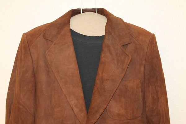 MENS ROBERT LEWIS VINTAGE PECAN BROWN LEATHER/SUEDE BLAZER/SPORTS ...