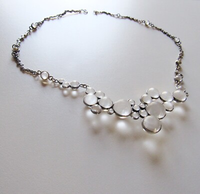 Art Deco Rock Quartz Bubble Pools of Light Necklace | eBay