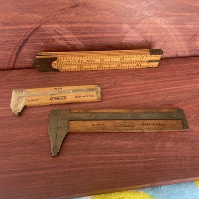 Vintage STANLEY No. 136 & 136 1/2 Boxwood & Brass Rule & No53 Rule | eBay