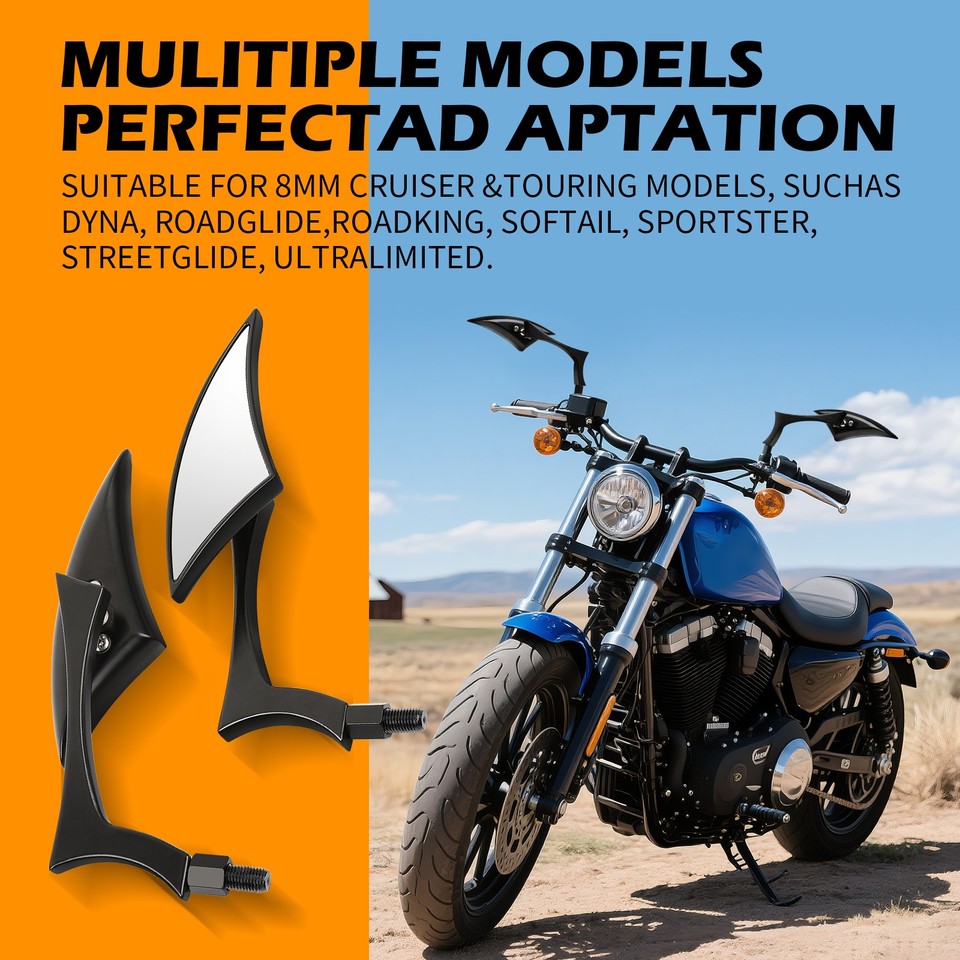 CNC Blade Motorcycle Side Rear View Mirrors For Yamaha V Star 650 950 ...