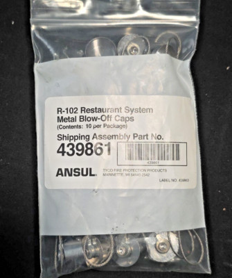 ANSUL 10 Pack Metal Blow-off caps for ANSUL R-102 & Piranha Fire ...