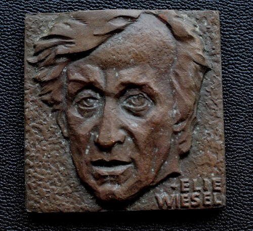 ELIE WIESEL PORTRAIT IN BRONZE BY MEDALIC ARTIST SCULPTOR ALEX SHAGIN ...