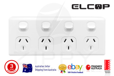 4 Gang Powerpoint with Backing Plate,Removable Cover,Switches and ...